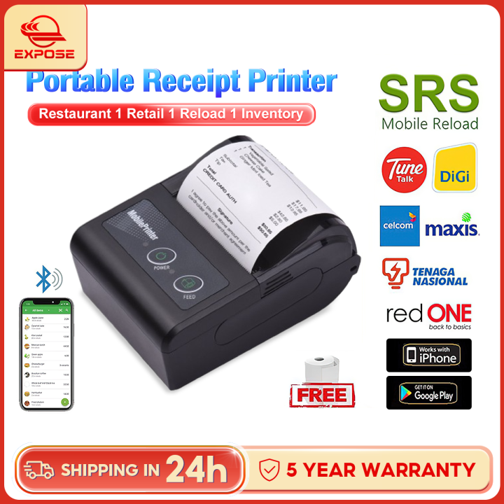 Bluetooth Printer Receipt Printer IOS Apple Receipt 58mm Mini SRS 69 ...