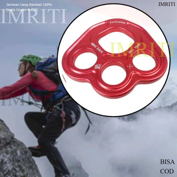 NATURY Paw Rigging Plate Descender Ring Climbing 3 Hole 50KN - NT-50 ...