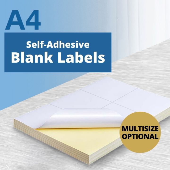 {SG} 100PCS A4 Non-Waterproof Matte Sticker Lable Paper Self-Adhesive ...