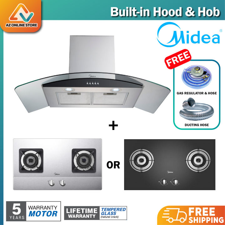 Midea Cooker Hood + Midea Built In Hob ( MGH-76Q60B/MGH-8216SS + MCH ...