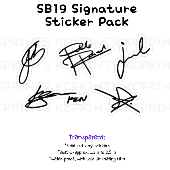 SB19 Signature Sticker Pack Waterproof Transparent PPOP Fanmade | Lazada PH