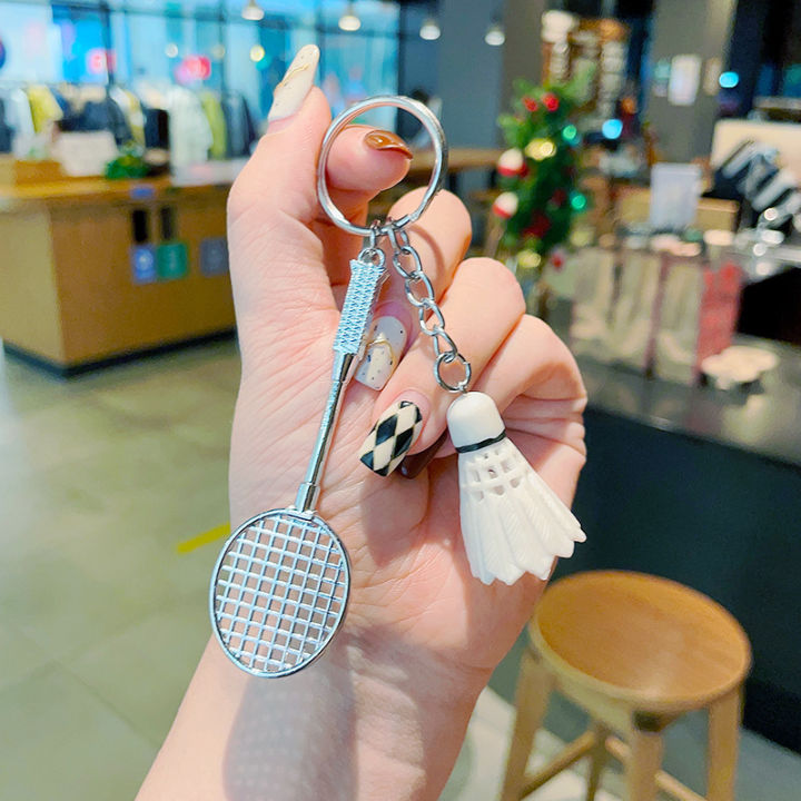 Creative Simulation Mini Badminton Keychain Metal Badminton Racket ...