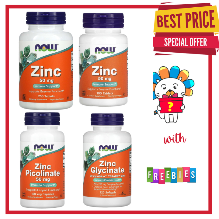 Now Zinc Glycinate / Zinc Picolinate / Zinc 50mg 120 Softgels | Lazada PH
