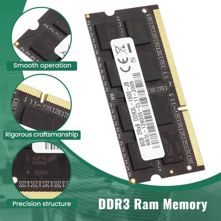 DDR3 8GB Laptop Ram Memory 1600Mhz PC3-12800 1.35V 204 Pins SODIMM Support Dual Channel for ...