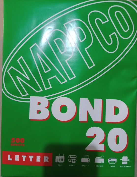 Nappco Bond Paper, Letter (8.5" x 11"), 70 gsm/Subs 20 | Lazada PH