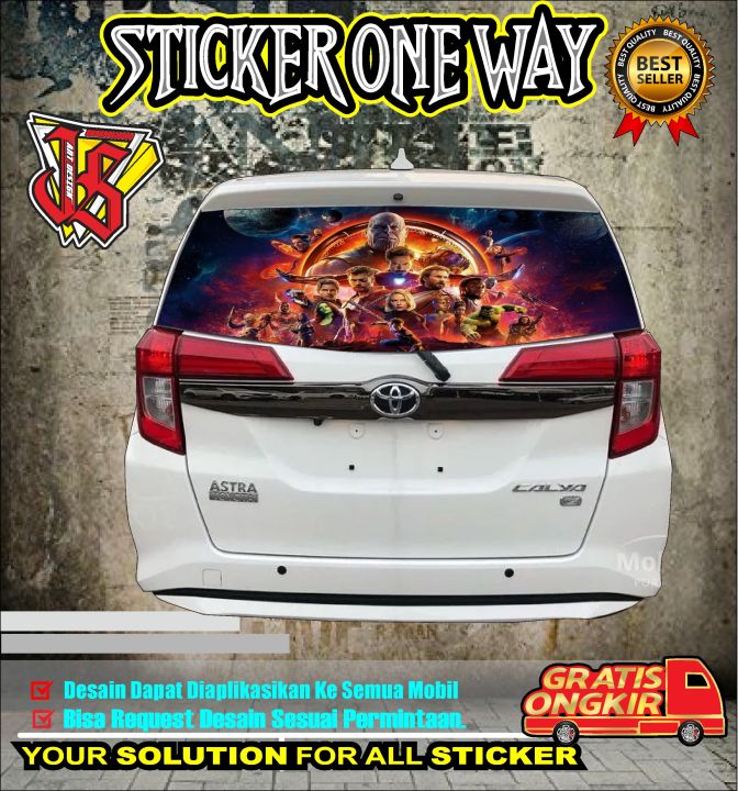[TERBARU] STICKER ONE WAY KACA BELAKANG MOBIL CALYA BISA REQUEST NAMA ...