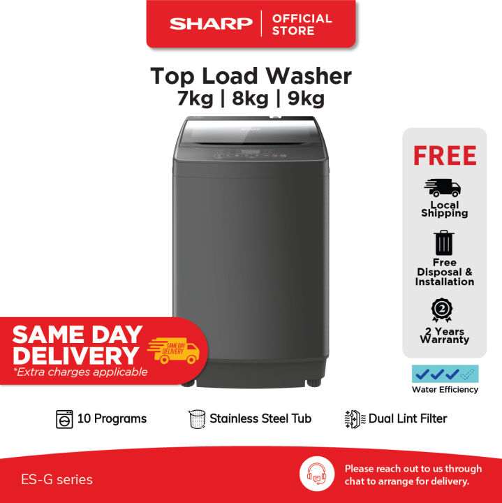 SHARP 7Kg l 8Kg l 9Kg Top Load Washer Washing Machine ES-G70G | ES-G80G ...