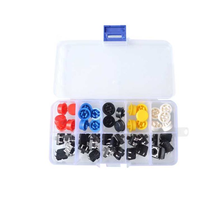 Circuitrocks Button Colorful Round Tactile Switch Assortment 25 pack ...