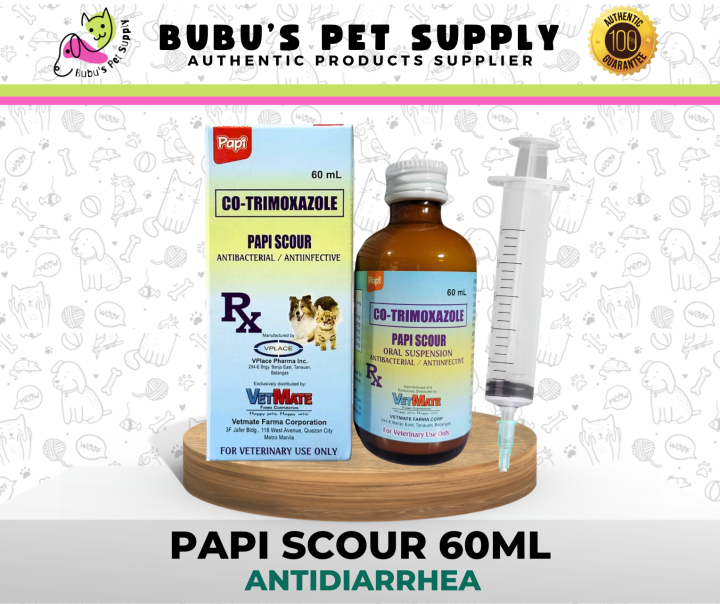 PAPI SCOUR ANTI DIARRHEA ORAL SUSPENSION DOG CAT 60ML WITH FREE SYRINGE ...