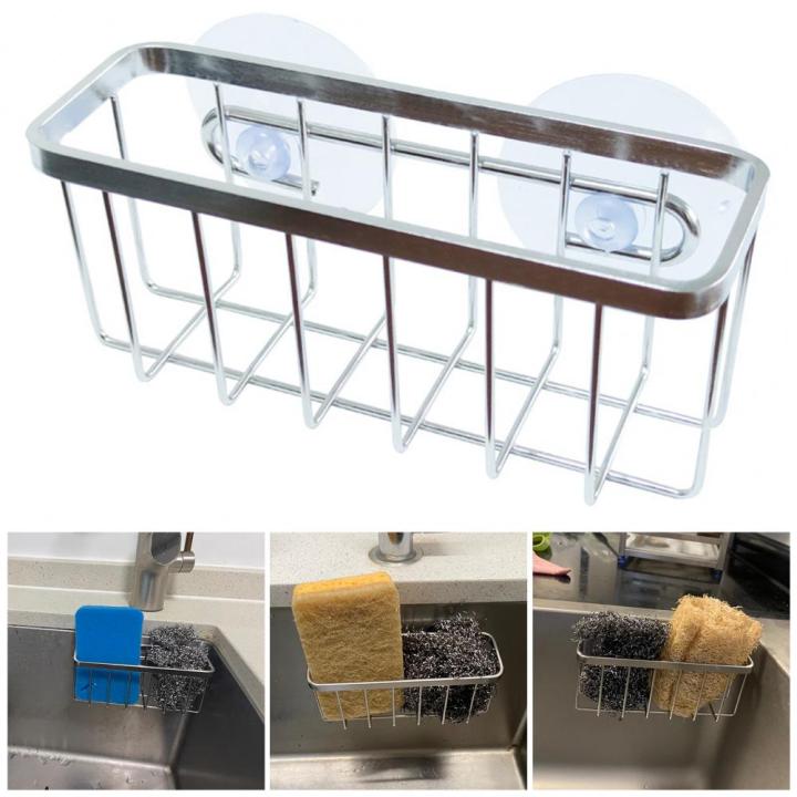 Durable Stainless Steel Sponge Holder Powerful Suction Cup Sponge Rack ...