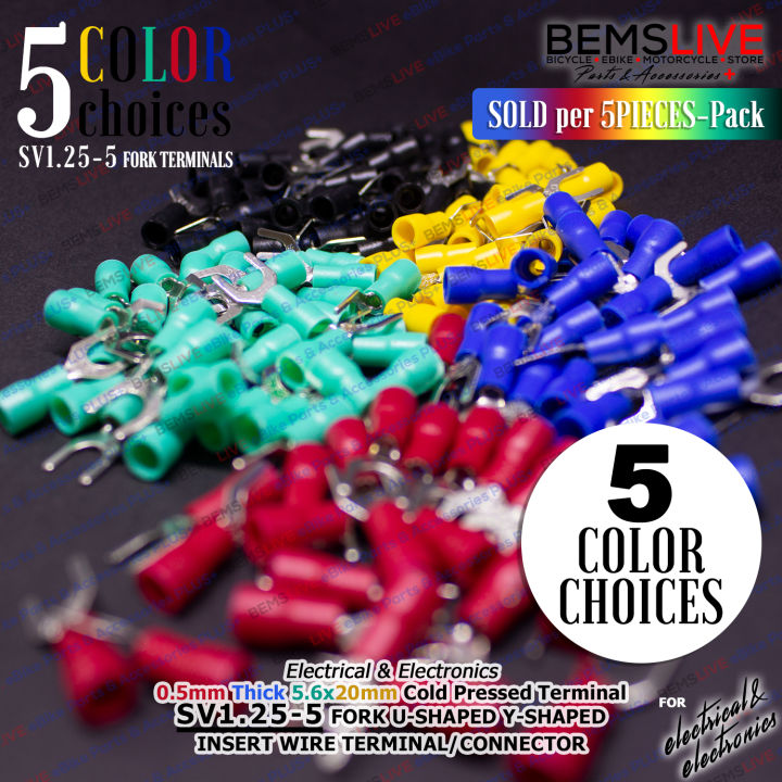 0.5mm Thick 5.6x20mm Cold Pressed Terminal SV1.25-5 Fork U-Shaped Y ...