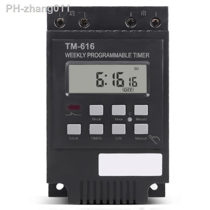 TM616 30A 220V Weekly Programmable Electronic Timer Digital Time Switch 7 Day Heavy Duty Digital ...