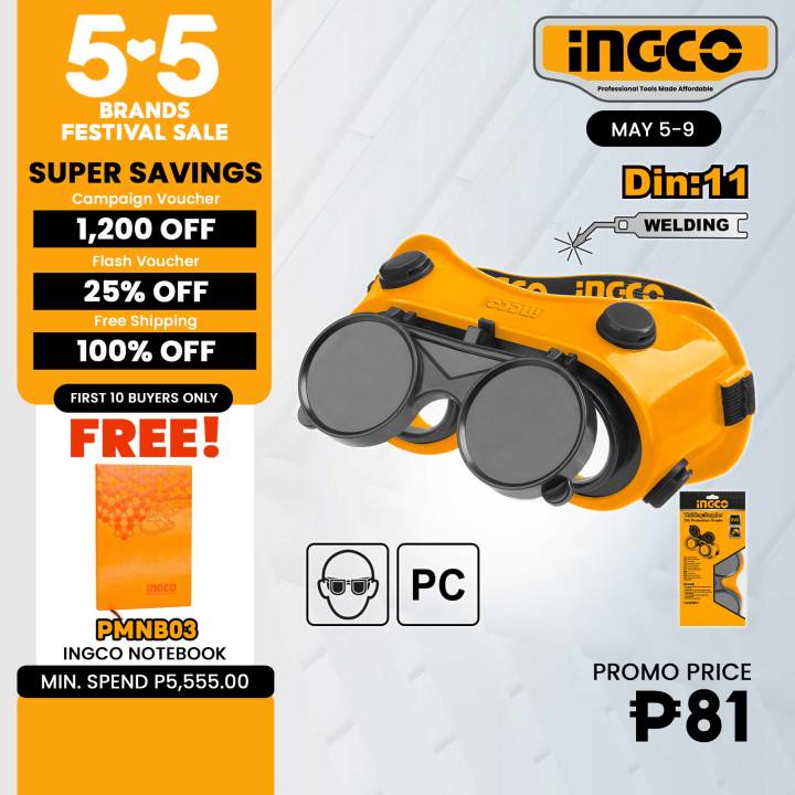 INGCO Flip Top Welding Goggles | Safety Goggles Eye Protection HSGW01 ...