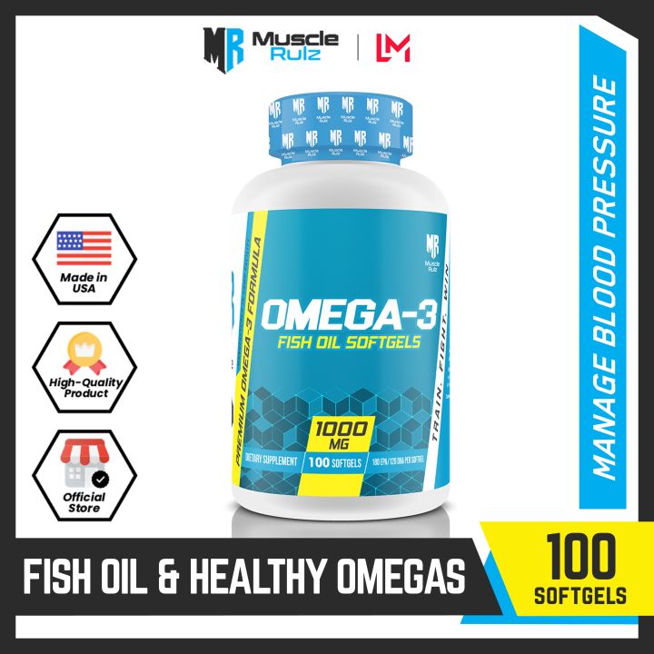 Muscle Rulz Omega-3 Premium Fish Oil 1000mg - 100 Softgels | Lazada PH