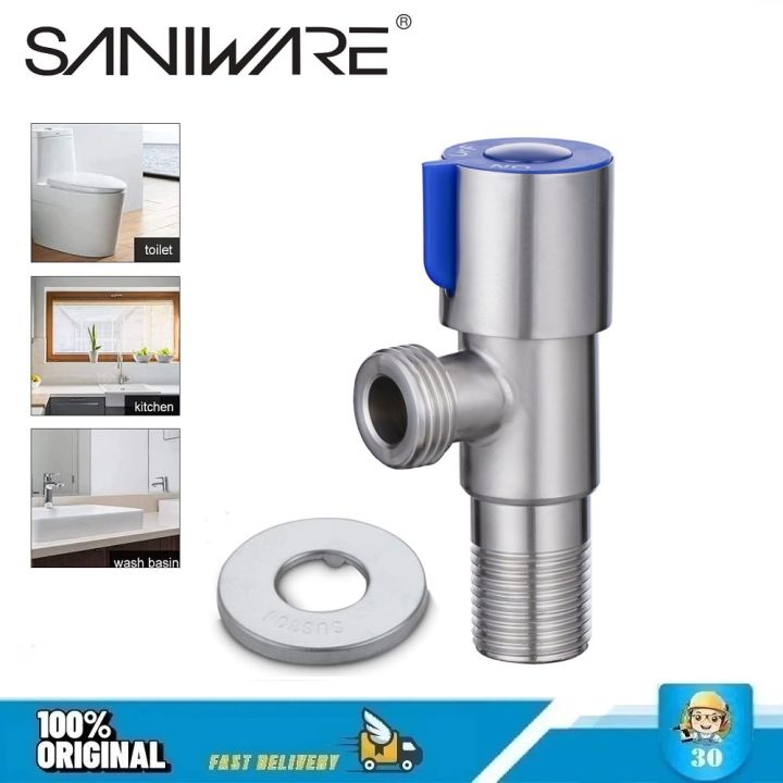 SANIWARE SW-SS-AV-78 1/2'' SUS304 Angle Valve Kitchen Sink Connector ...