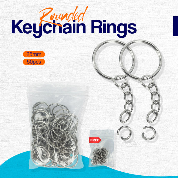 VSPH 50pcs 25mm DIY Jewelry Pendant Keychains/Split Ring Keyfob ...