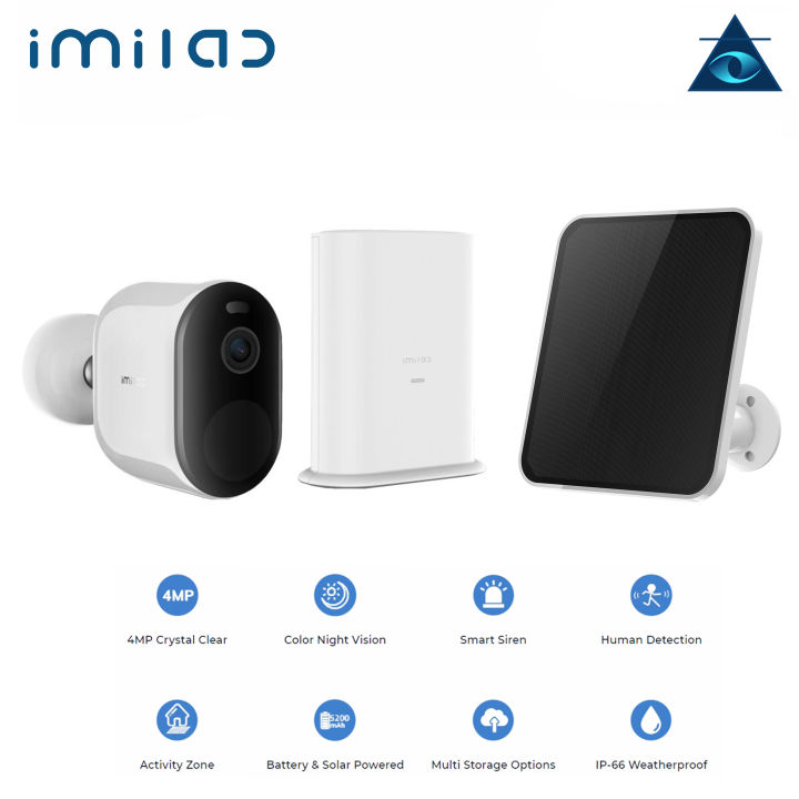 [Global] Imilab EC4 Waterproof Solar Outdoor IP Camera CCTV 4MP 2.5K ...