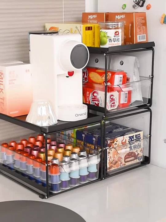 Bar Coffee Capsule Display Rack Stackable Coffee Machine Storage Rack ...