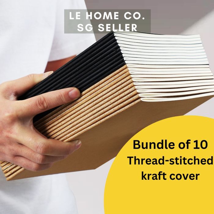 (Bundle of 10) Thread Stitching A5 B5 A4 Notebook /Lined / Grid / Black ...
