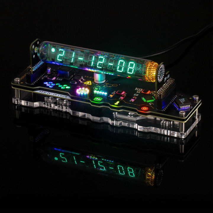 Vintage IV-18 VFD Tube Clock Refer Nixie Tube Clock RGB LED Decor Clock ...