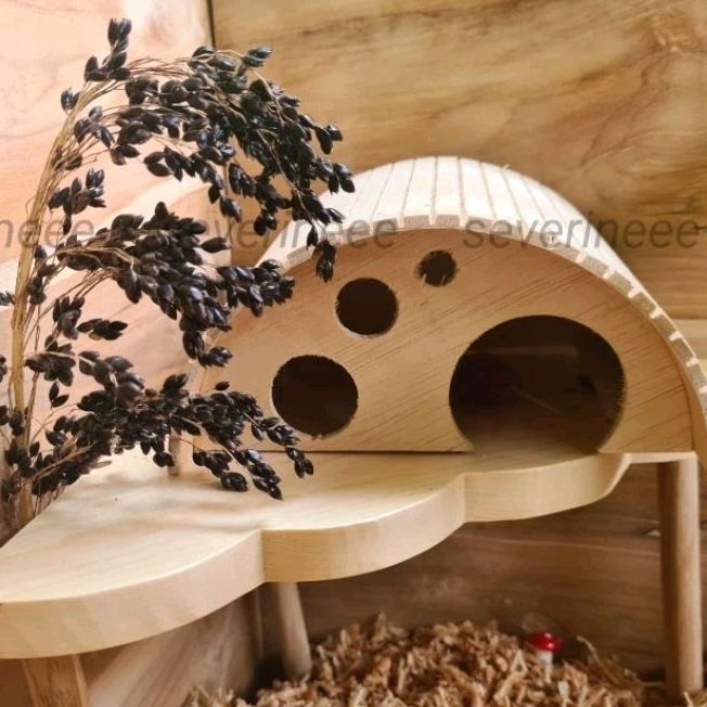 rumah hamster kayu | hamster hideout kayu bulat | rumah hamster dome ...