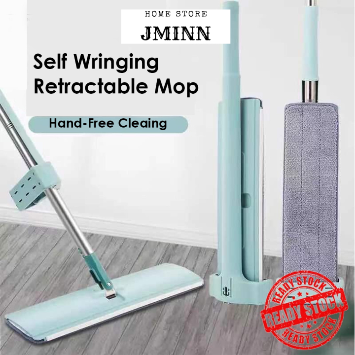 Penyapu Mop Lantai Microfiber Retractable Mop Broom Self Wring Wringing ...