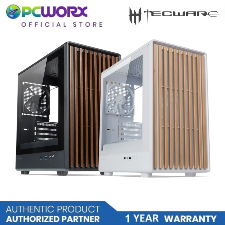 Tecware Timber M ATX Casing w/ 4x120mm fans Black / White | ATX CASING ...