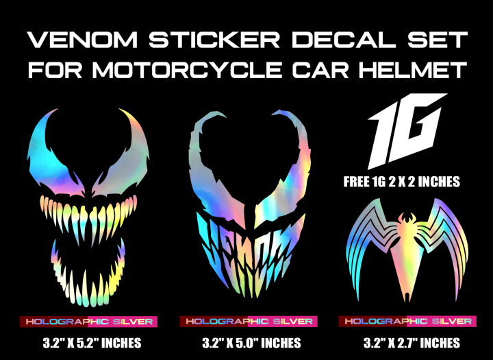 VENOM STICKER DECAL SET FOR MOTORCYCLE CAR HELMET | Lazada PH