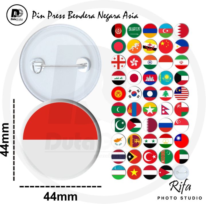 [PIN PRESS] BENDERA NEGARA ASIA Pin Bros Aksesoris Souvenir COUNTRY ...