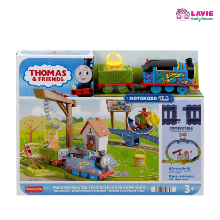 Thomas & Friends Motorized Toy Train Set Paint Delivery with Thomas ...