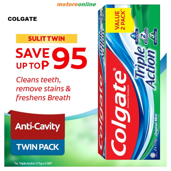 Colgate Triple Action Anti-Cavity Family Toothpaste 175g Twin Pack ...