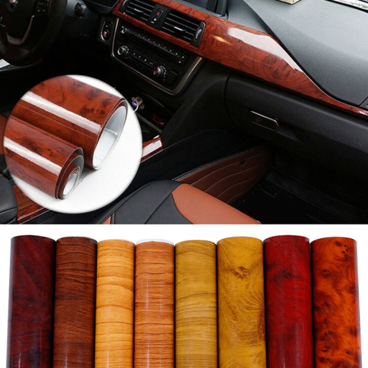 Car Wood Grain Film Stickers Auto Body Styling Decor Car Interior DIY ...