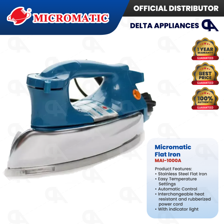 Micromatic Flat Iron Stainless Steel Plate Original w/ 1 Year Warranty ...