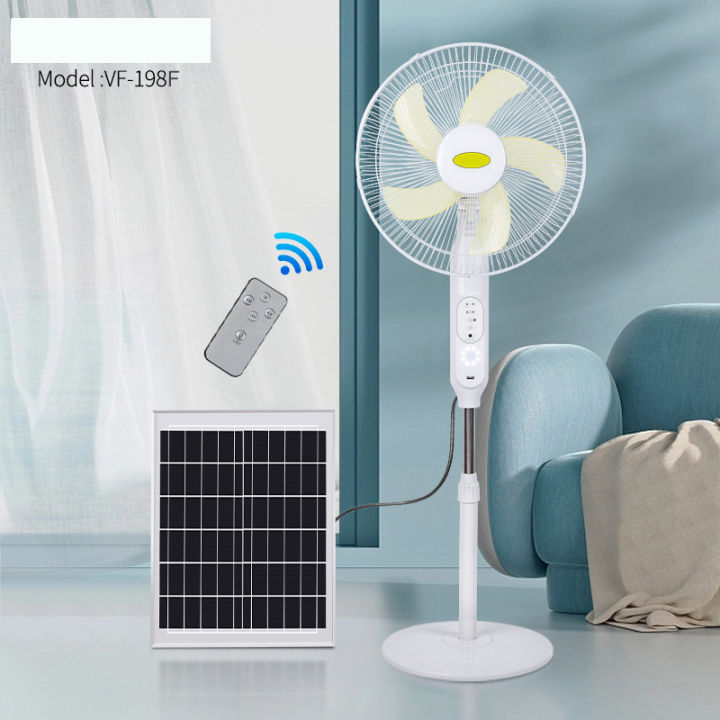 VF - 168 and VF - 198F Solar Fan with Panel Electric Fan Rechargeable ...