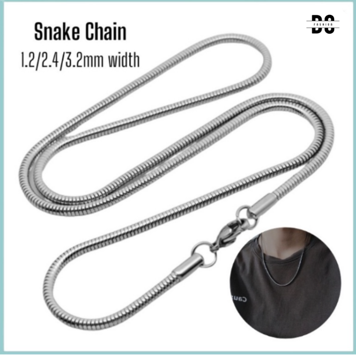 SNAKE CHAIN Necklace Sterling Silver titanium snless steel plating ...