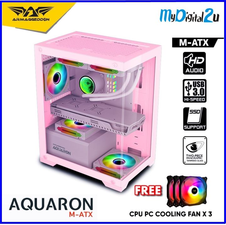 Armaggeddon Aquaron MATX Transparent view Gaming Casing Chassic PC Case ...