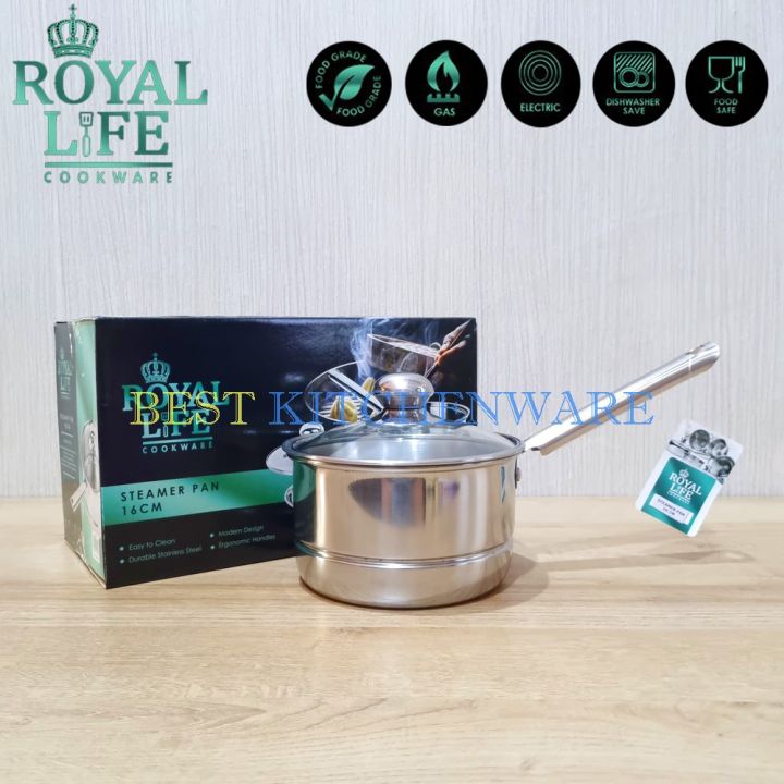 ROYAL LIFE 16cm Steamer Pan / Panci Kukusan + Steamer Stainless Steel ...