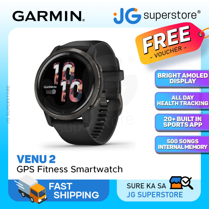Garmin Venu 2 GPS Fitness Smartwatch (33mm) AMOLED Display Corning ...