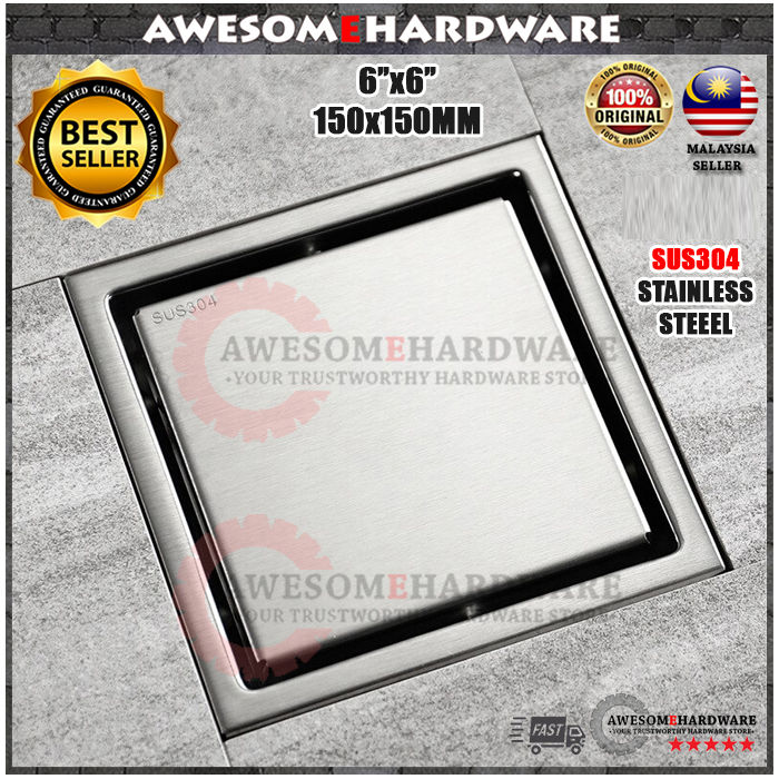 (SUS304) VEE 6604 6" 150MM 6604 STAINLESS STEEL CONCEALED FLOOR GRATING ...
