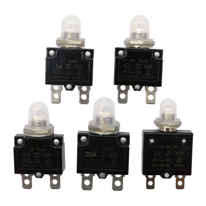 10A/15A/20A/30A Push Button Resettable Thermal Circuit Breaker Overload ...
