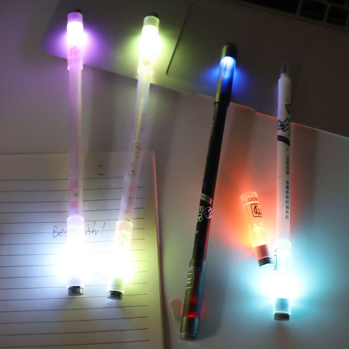 [PANDHY'S] 2pcs Cool Rotating LED Flash Gel Pen with Light Students ...