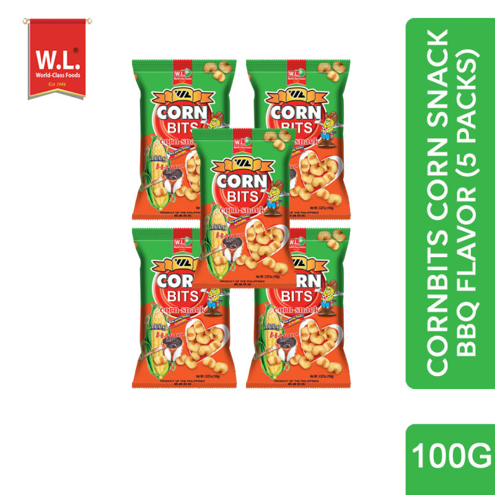 WL FOODS Corn Bits Corn Snack Barbeque 100g x 5's | Lazada PH