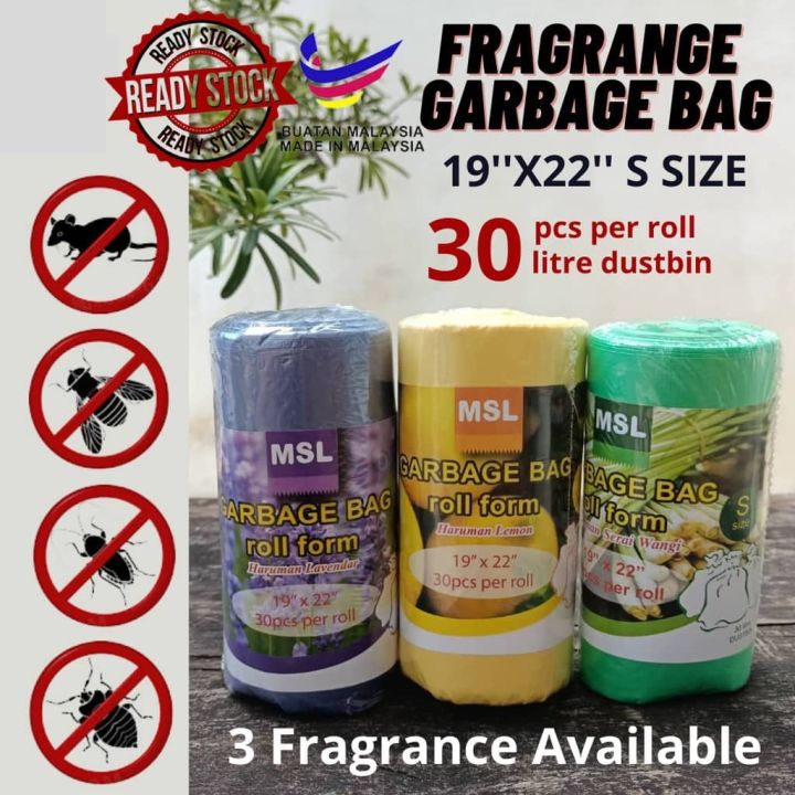 MSL Purfume Garbage Bag Roll 19" x 22" [30pcs/roll] Trash Bag Beg ...