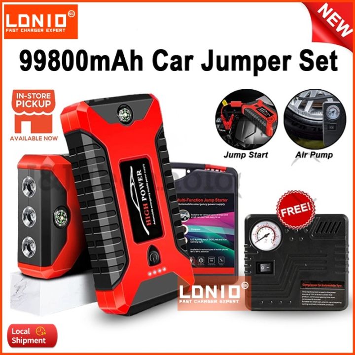 99800mAh Car Power Bank High Power Multi-function Car Jump Starter ...
