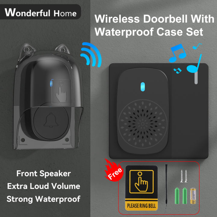 Wireless Doorbell Set With Waterproof Case 300M Remote door bell home ...