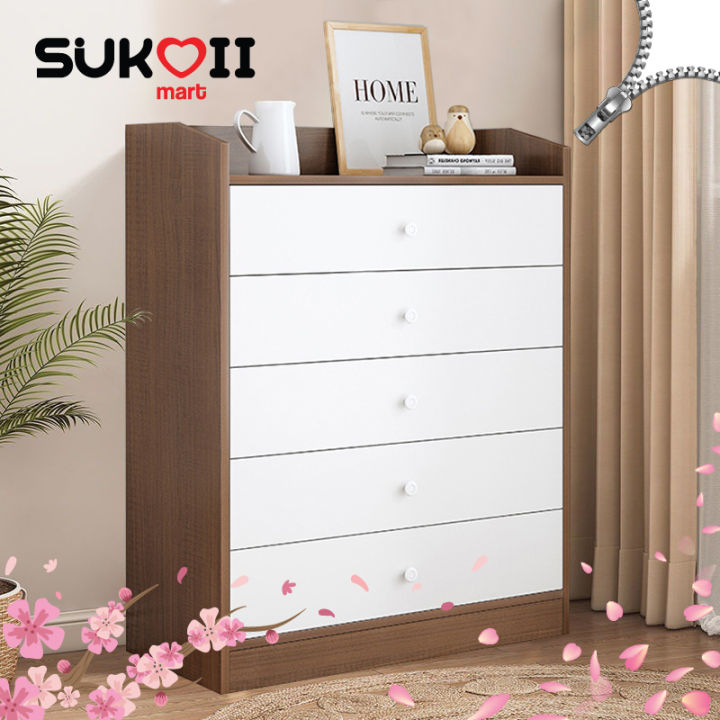 Skoi Bedroom 5 Layer Chest Drawer Wooden Locker Home Modern Simple ...
