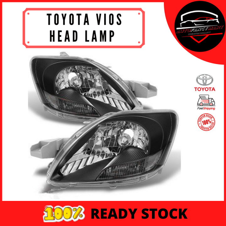 [ 1 PAIR ] TOYOTA VIOS 2007~2012 NCP93 HEAD LAMP BLACK COLOUR AND ...