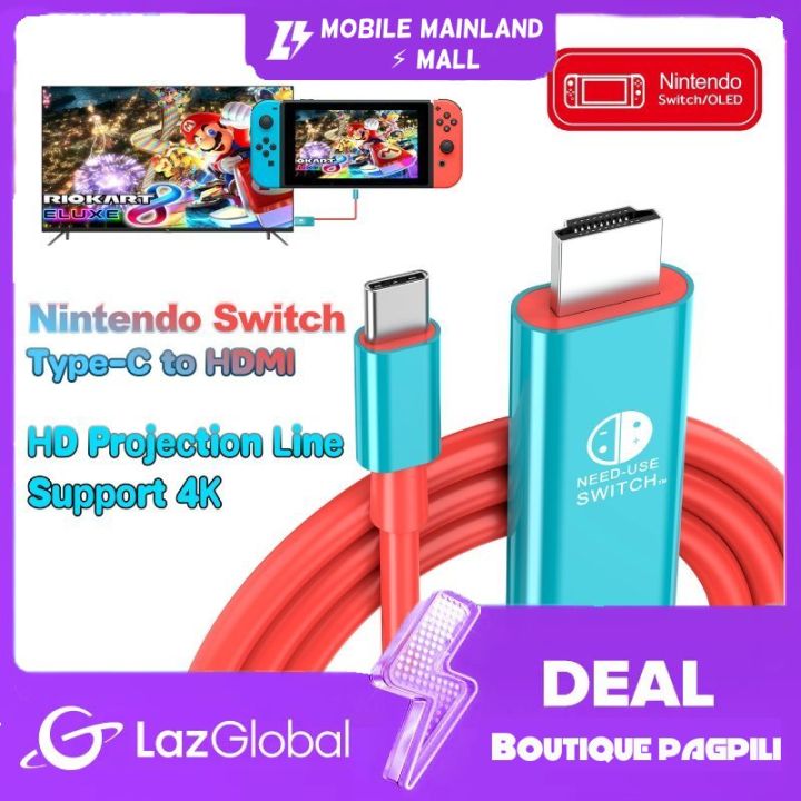 Switch OLED HDMI Dock Support 4K60Hz Type-C To C USB 100W PD Charging Cable For Nintendo Switch ...