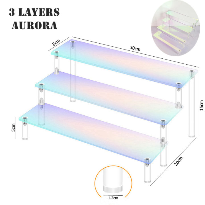 Acrylic Display Rack 3/4 Layers Display Riser For Toy Cosmetic ...