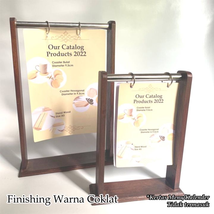 Stand Menu Stainless Ukuran A5 Menu Stand Nomor Meja Stand Display ...
